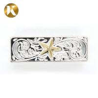 China Wenzhou KML Custom Logo Fashion 2 Color Silver Metal Zinc Alloy Pin Belt Buckle for sale
