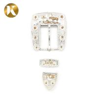 China Fashion 2 Color Plate Belt Buckles With Handwork + Machinery Technics for sale
