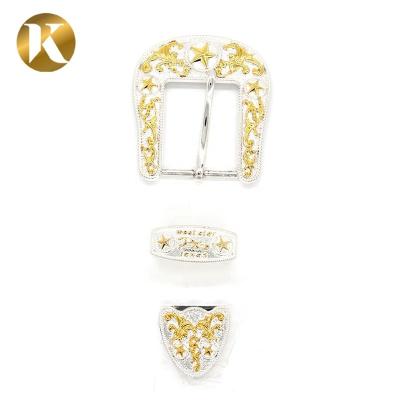 China New Design Double Pin Belt Buckle Customized Logo With Two Colors for sale