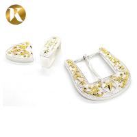 China New Design Double Pin Belt Buckle Customized Logo With Two Colors for sale