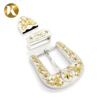China New Design Double Pin Belt Buckle Customized Logo With Two Colors for sale