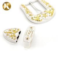 China New Design Double Pin Belt Buckle Customized Logo With Two Colors for sale