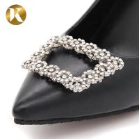 China 2026 shoe buckle Rhinestone Ladies Crystal Shoes Decoration Accessories Silver Col for sale