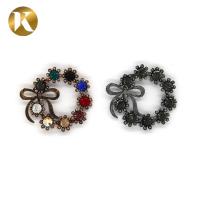 China Ancient Bronze Vintage Shoe Buckle Replacement Circular Crystal Buckle for sale