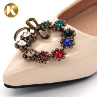 China Ancient Bronze Vintage Shoe Buckle Replacement Circular Crystal Buckle for sale