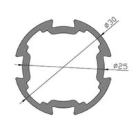 China D30 Lean Tube Aluminum Extrusion Profiles 30 x 30mm for sale