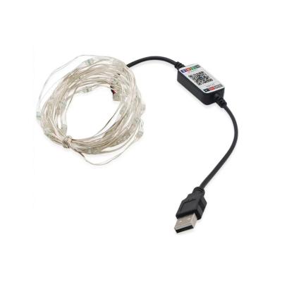 China Waterproof Sync Smart Solar Decorative Lights RGB WIFI APP Control LED Copper Wire for sale