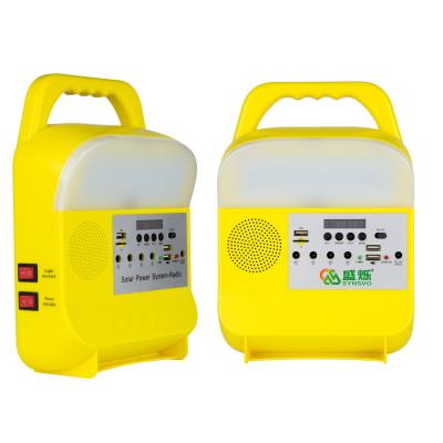 China Indoor Led Solar Lighting System Remote Bulbs Mobile Charger FM Player for sale