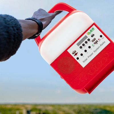 China Home Small Solar Power Panel Lighting System Portable Battery Charger Travel Powerbank for sale