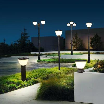 China Villa Yard Square Solar Street Light Transparent Three Heads Motion - Activated Led for sale