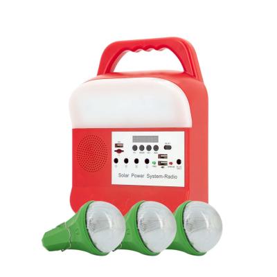 China Household Solar Speaker Power Lighting System Radio Panel Energy Light System Kit for sale