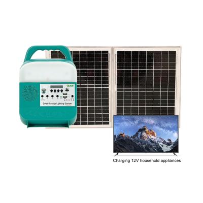 China 80W 10000mAh Portable Solar Power Station With DC USB LED Light Battery Generator for sale