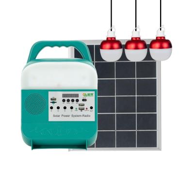 China Mini Station Radio Solar Panel Light Kit Lighting Generator Home 9W 6V for sale
