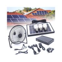 China Wholesales Office Home Solar Battery Rechargeable Table Fan DC Table Desk Fans Use Emergency Led Light USB Charge for sale