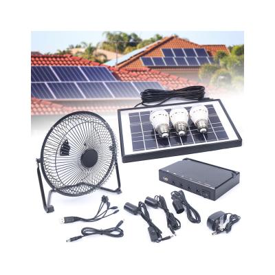 China Wholesales Office Home Solar Battery Rechargeable Table Fan DC Table Desk Fans Use Emergency Led Light USB Charge for sale