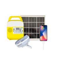China 5W Solar Emergency Panel Lights Bulb Energy Saving System Kit Set With Fan for sale