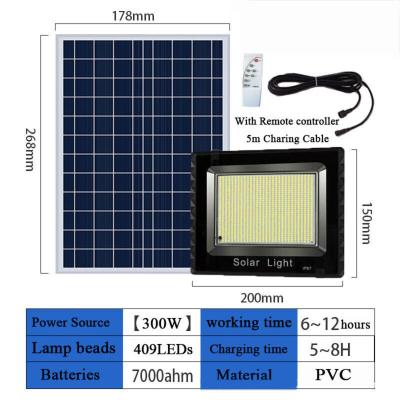 China 300W Outdoor Solar Flood Light IP67 Security Yard Street Lamp Waterproof Led for sale