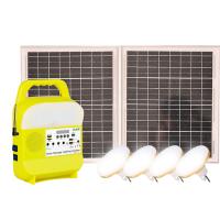 China 45W 16V Mini Small Solar Lighting System Kit LED Lamp With 4 Bulbs Fence Outdoor for sale