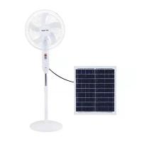 China Multifunction 25W Solar Powered Outdoor Fan 18650 Lithium Battery 3 Wind Gears With Bulb for sale