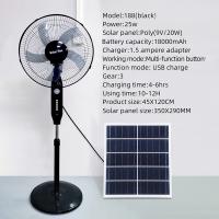 China 25W Solar Powered Outdoor Fan With USB+Night Light 3 Gears Solar Fan for sale