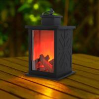 China AA Battery ABS PP Outdoor Solar Flame Lantern Lights 14*14*24cm for sale