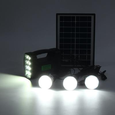 China 12PCS SMD LED 3W 4W 5W Indoor Solar Lighting Kit With	4Ah Lead Acid Batttery for sale