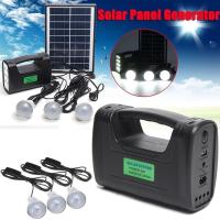 China 12PCS SMD LED 3W 4W 5W Indoor Solar Lighting Kit With	4Ah Lead Acid Batttery for sale