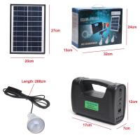 China 12PCS SMD LED 3W 4W 5W Indoor Solar Lighting Kit With	4Ah Lead Acid Batttery for sale