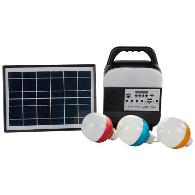 China Global Sunrise 8000mah Solar Home Lighting System With Radio FM MP3 for sale