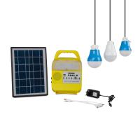 China Plastic 9W*3PCS Bulb Outdoor Solar Lighting System Solar Panel Kits For Garden Lights for sale