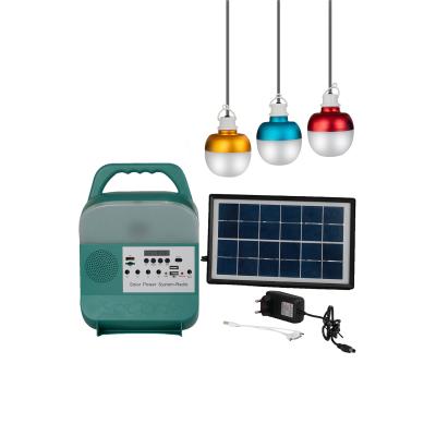 China 50000H 3 Lights Mini DC Solar Power System 3W 6V Solar Panel Lighting System for sale