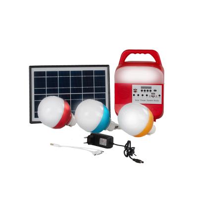 China OEM DC15V 8000mah Solar Home Lighting System With FM Radio for sale