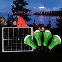 China DC5V To 6V 300 Lumen 4PCS Home Solar Lamp With Mobile Charger for sale