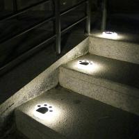China 5000K 70lm Solar Decorative Lights Plug In Cat Paw Print Solar Lawn Lamp for sale