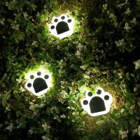 China 5000K 70lm Solar Decorative Lights Plug In Cat Paw Print Solar Lawn Lamp for sale