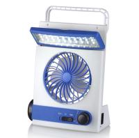China Rechargeable Mini Solar Powered Outdoor Fan 4 In 1 Multi Function for sale