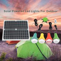 China 4 Modes 25W 6V Portable Home Solar System Solar Power Led Lights With Solar Panels for sale