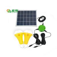 China CE ROHS 10W 5V 2pcs*3W Bulb Solar Light Kits With Mono Solar Panel for sale