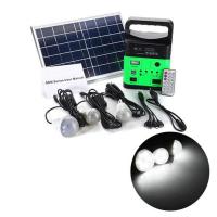 China Outdoor Solar Power Panel Portable 3 Bulbs Outdoor Garden LED Light Solar Power Panel Lighting System Kit for sale