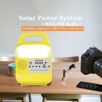China Outdoor Camping 3W LED Solar Lighting System Audio Solar Home System Kit for sale