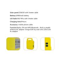 China 25 Watt Mobile Home Solar Lighting System With Radio USB Charging Port SRE-6828 3pcs for sale