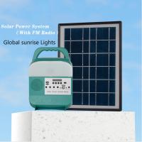 China 3pcs Portable 5W Solar Generator Home Lighting System 3.7V With Speaker FM Radio for sale