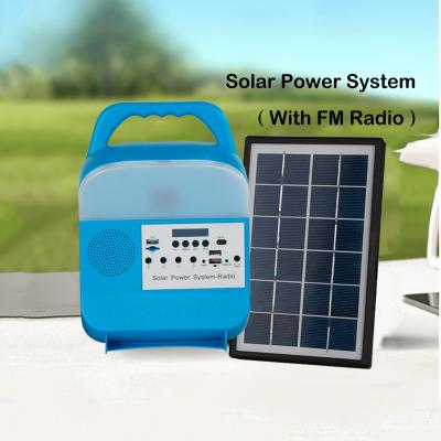 China IP65 ABS Household Solar Portable Lighting Lithium Battery 5V Audio Charging for sale