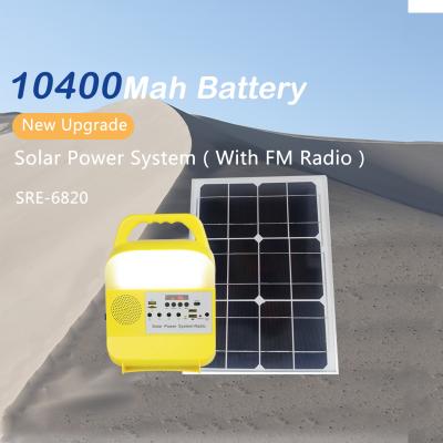 China 20W / 6V Mini DC Solar Lighting Kit With Rechargeable Lithium Battery Lighting System for sale