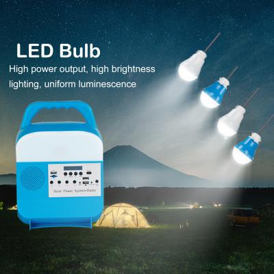 China 6000Mah Battery 6V Solar Home Lighting System 250mm With Radio Bluetooth MP3 for sale
