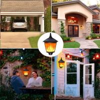 China Yard Flickering Flames Wall Lights Outdoor Decorative Hanging Fire Moving Led Lantern for sale