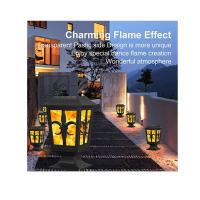 China IP 65 Outdoor Solar Wall Lights 3.2V Fire Flame Waterproof Garden LED Wall Lamp for sale