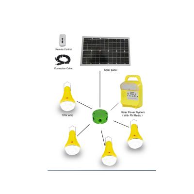 China Mini Portable Solar Power System Generator 30W With Phone Charger 4 LED Bulbs for sale