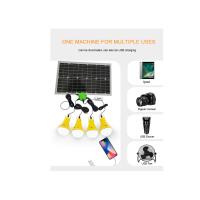 China Mini Portable Solar Power System Generator 30W With Phone Charger 4 LED Bulbs for sale