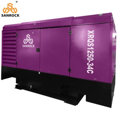 China Screw Air Compressor Machine Working Pressure 34bar Portable Water Well Diesel Air Compressor for sale